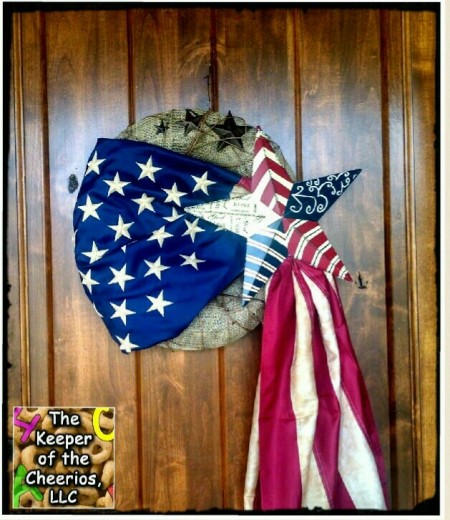 Patriotic Flag Wreath - The Keeper of the Cheerios
