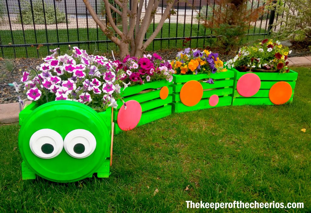 Caterpillar Crate Planter - The Keeper of the Cheerios