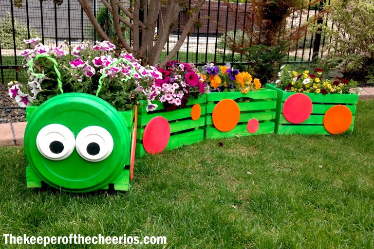 Caterpillar Crate Planter - The Keeper of the Cheerios