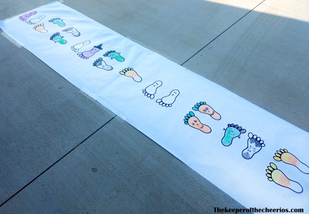 Halloween Footprint Hopscotch - The Keeper of the Cheerios