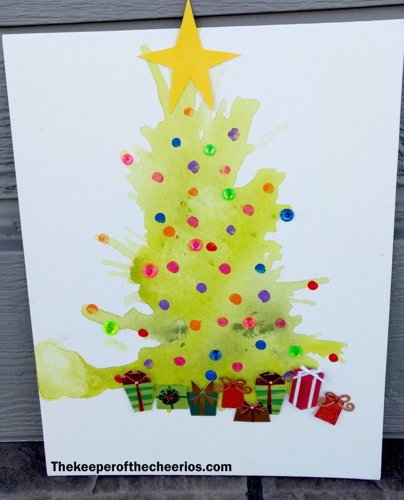 Straw Painted Christmas Tree Craft - The Keeper of the Cheerios