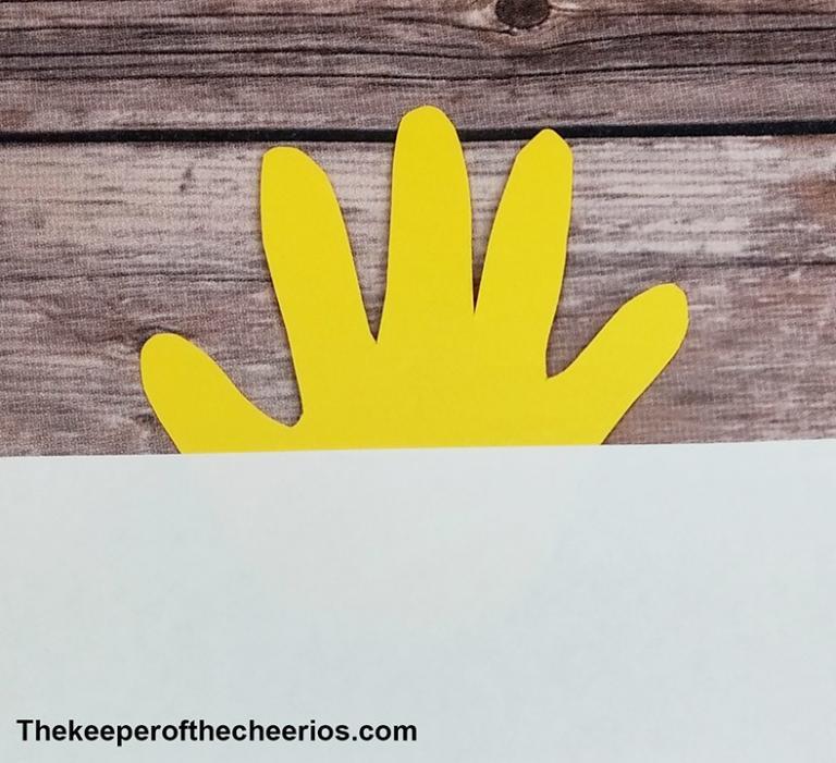 Easter chick handprint card - The Keeper of the Cheerios