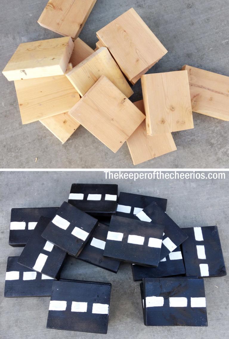 DIY Wood Block Backyard Racetrack - The Keeper of the Cheerios