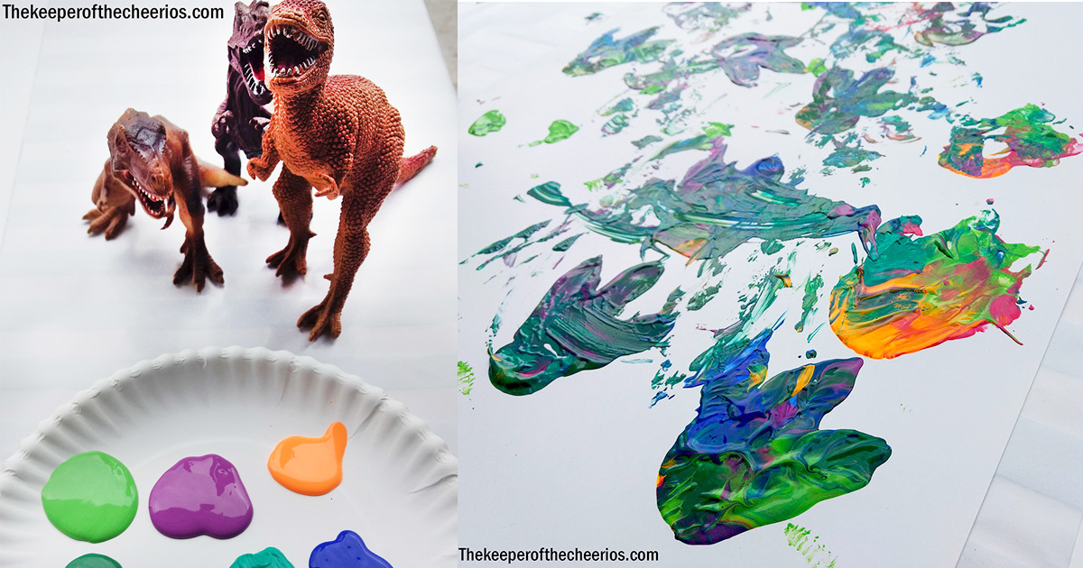 Painted Dinosaur Prints - The Keeper of the Cheerios