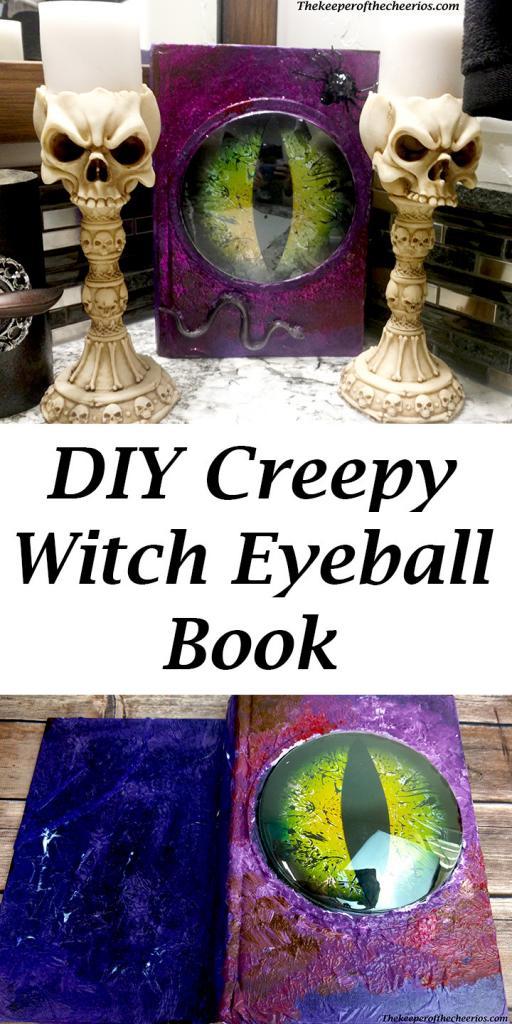DIY Creepy Witch Eyeball Book Halloween, Thanksgiving, and Fall