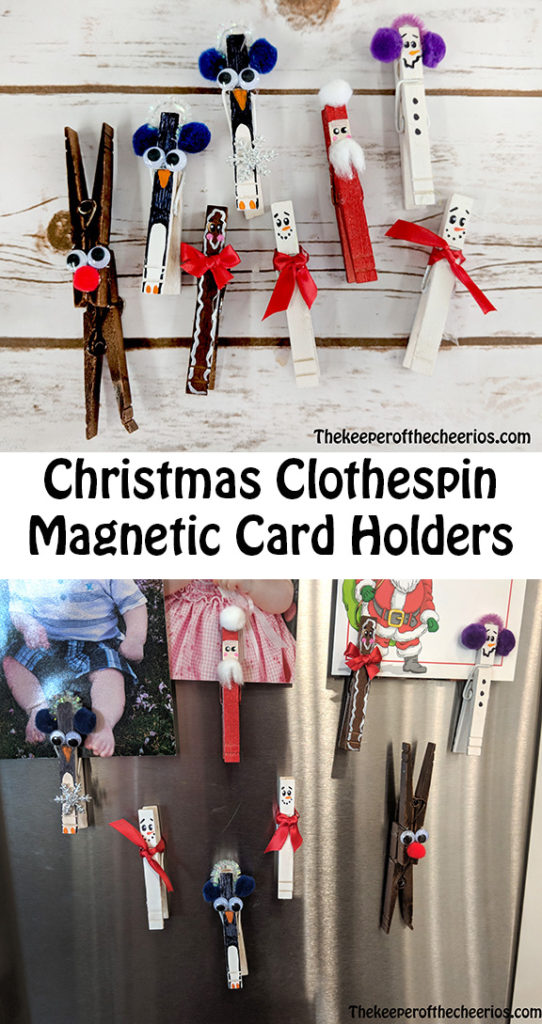 Christmas Clothespin Magnetic Card Holder - The Keeper of the Cheerios