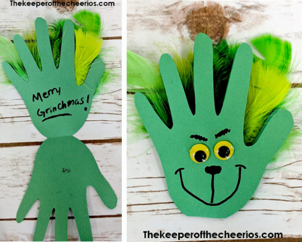 Grinch Handprint Card - The Keeper of the Cheerios