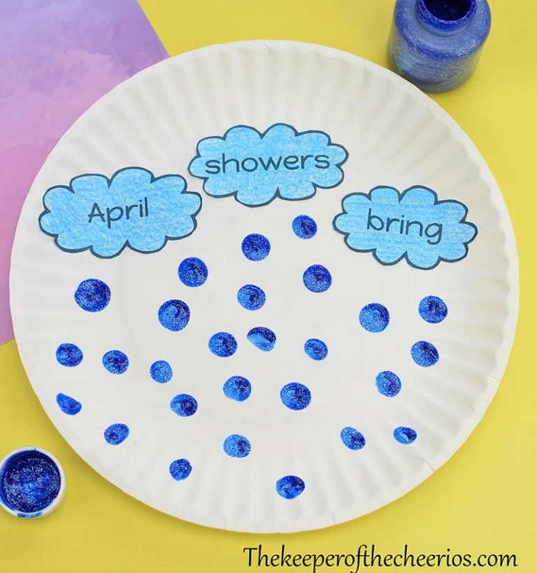 April Showers Paper Plate Craft - The Keeper of the Cheerios