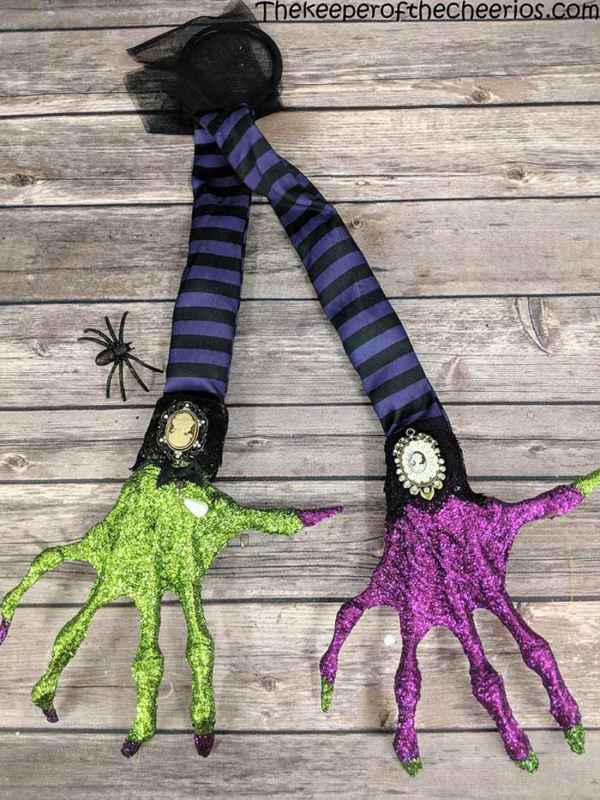 DIY Halloween Hanging Witch Hands - The Keeper of the Cheerios
