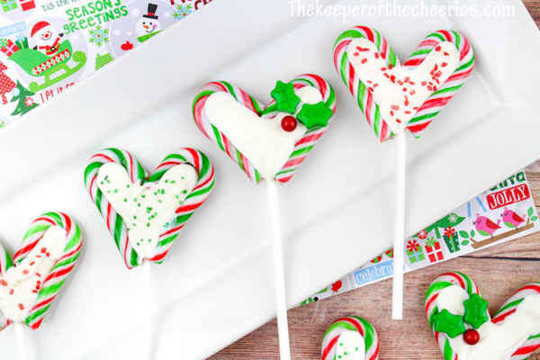 Candy Cane Chocolate Lollipops - The Keeper of the Cheerios