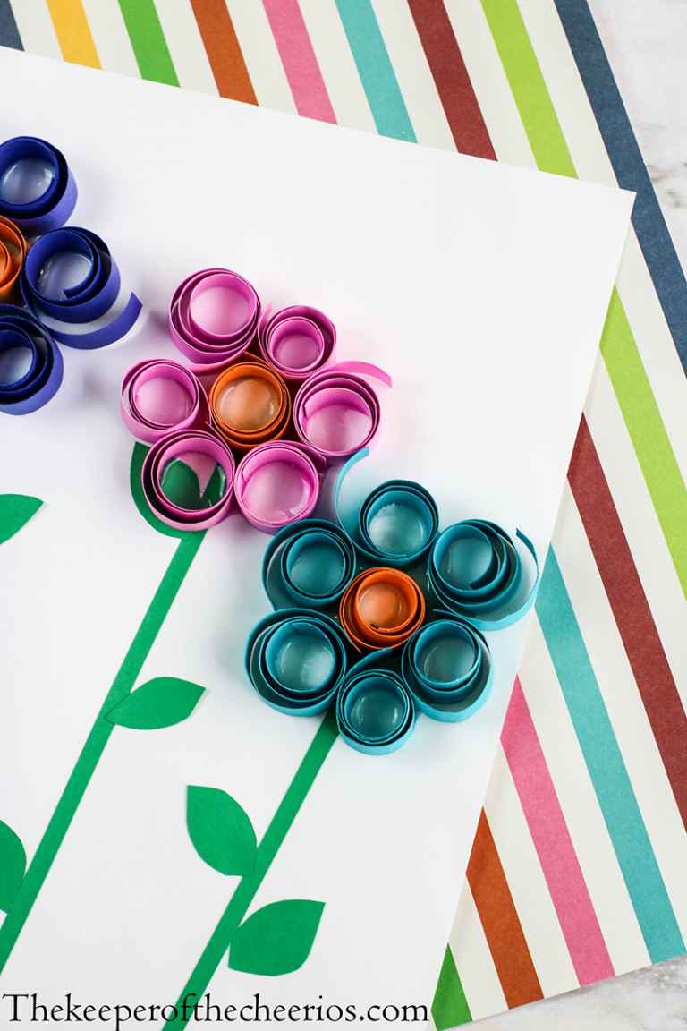 Curled Paper Spring Flowers - The Keeper of the Cheerios