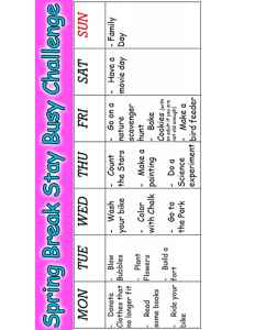 Spring Break Stay Busy Challenge - The Keeper of the Cheerios