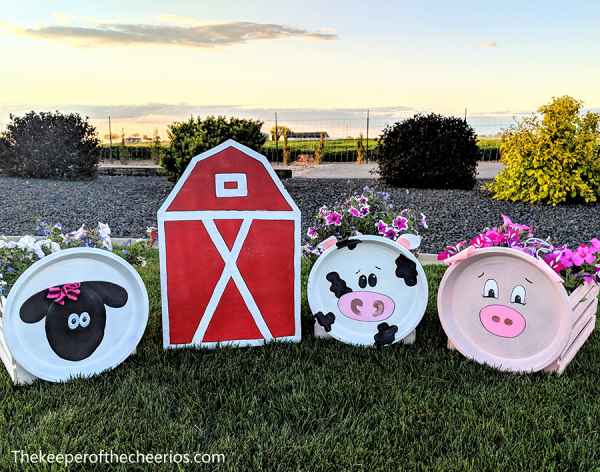 Farm Animal Wood Crate Planter - The Keeper of the Cheerios