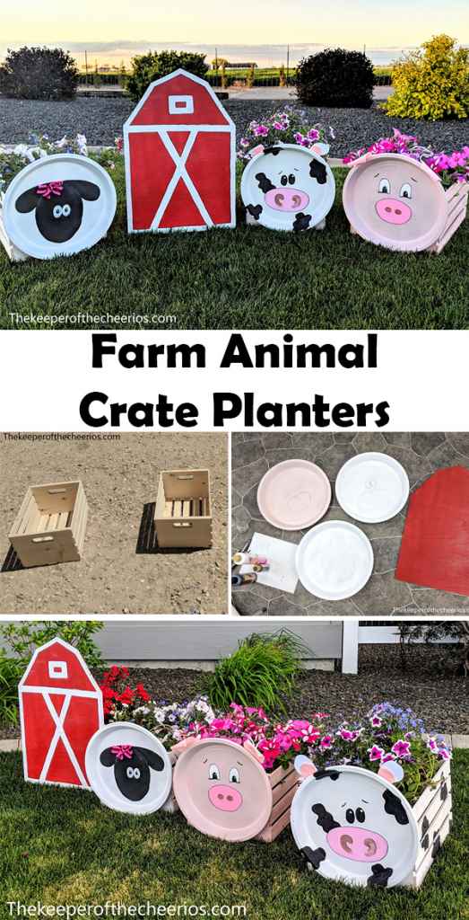 Farm Animal Wood Crate Planter - The Keeper of the Cheerios