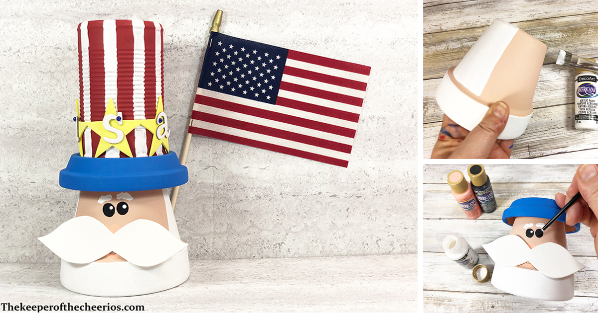 PATRIOTIC CLAY POT UNCLE SAM CRAFT - The Keeper of the Cheerios