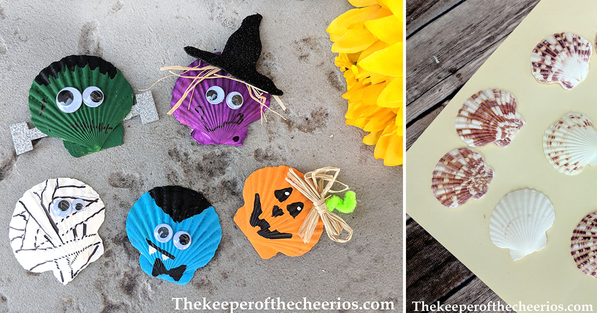 Halloween Painted Sea Shells - The Keeper of the Cheerios