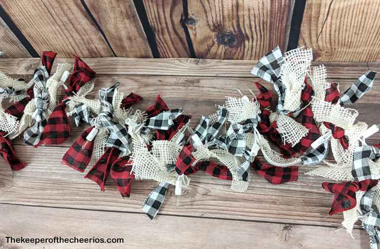 DIY Buffalo Plaid Light Up Garland - The Keeper of the Cheerios