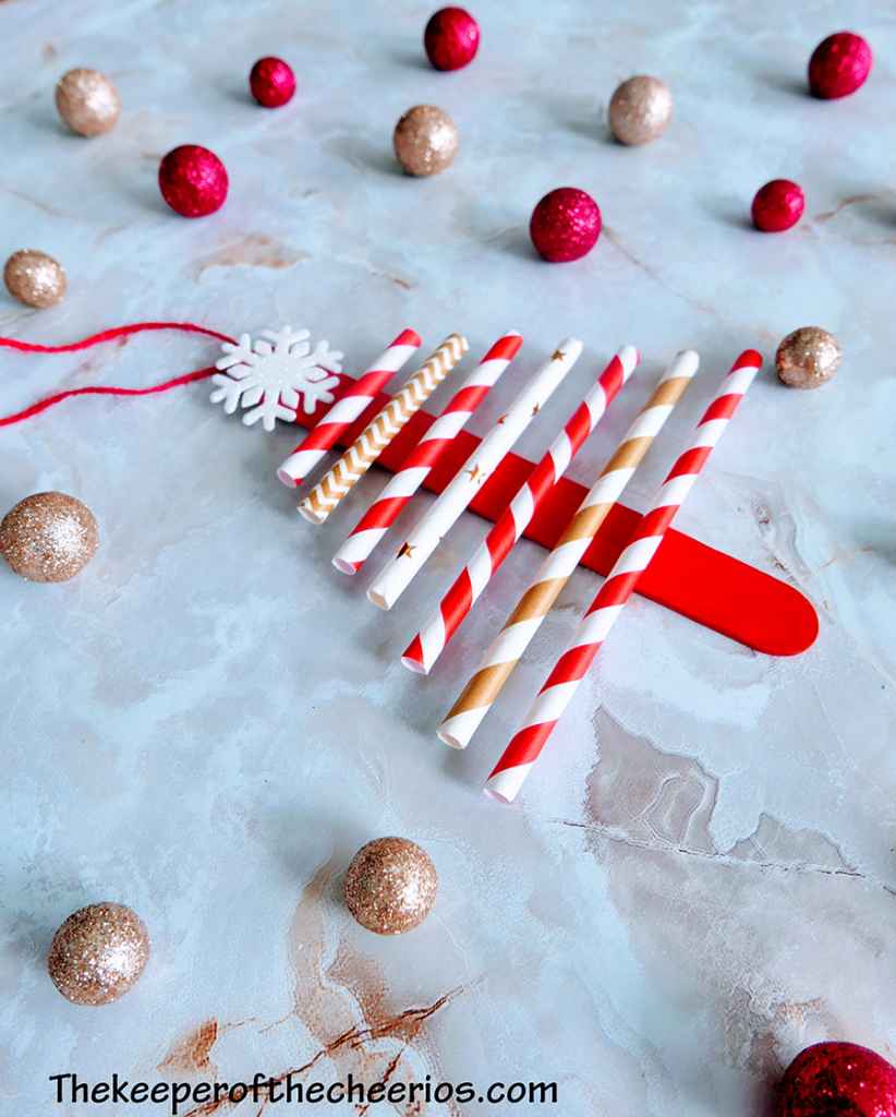 Paper Straw Christmas Tree Ornaments - The Keeper of the Cheerios
