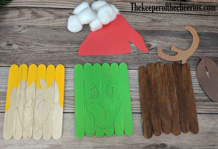 Grinch Christmas Craft Sticks - The Keeper of the Cheerios