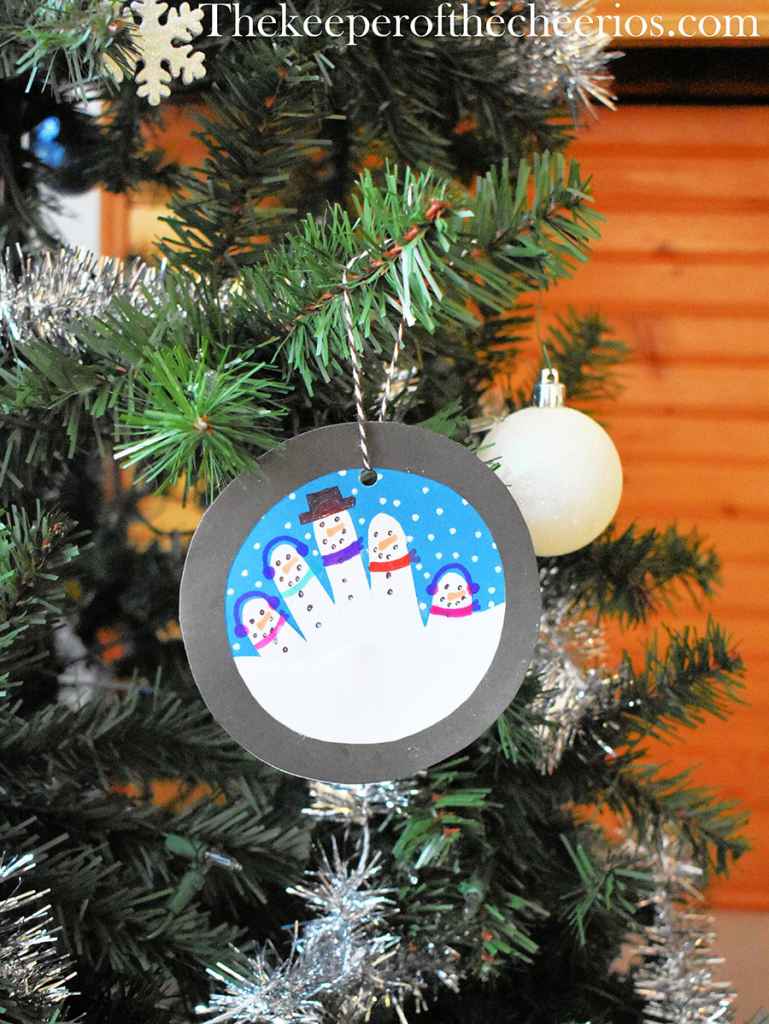 Handprint Snowman Ornament - The Keeper of the Cheerios