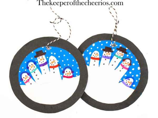 Handprint Snowman Ornament - The Keeper of the Cheerios