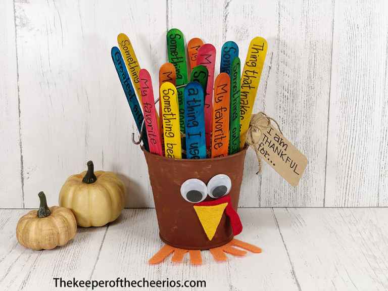 Thankful Turkey Bucket Craft - The Keeper of the Cheerios