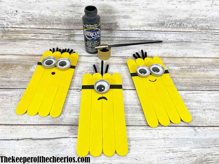 Dollar Store Craft Stick Minions Craft - The Keeper of the Cheerios