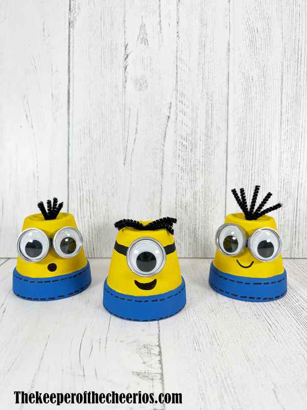 Dollar Store Minion Clay Pot Craft - The Keeper of the Cheerios