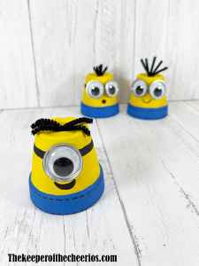 Dollar Store Minion Clay Pot Craft - The Keeper of the Cheerios