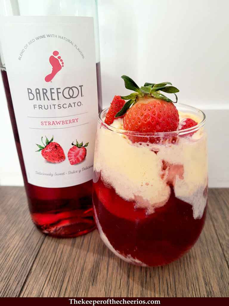 Strawberry Wine Ice Cream Float - The Keeper of the Cheerios